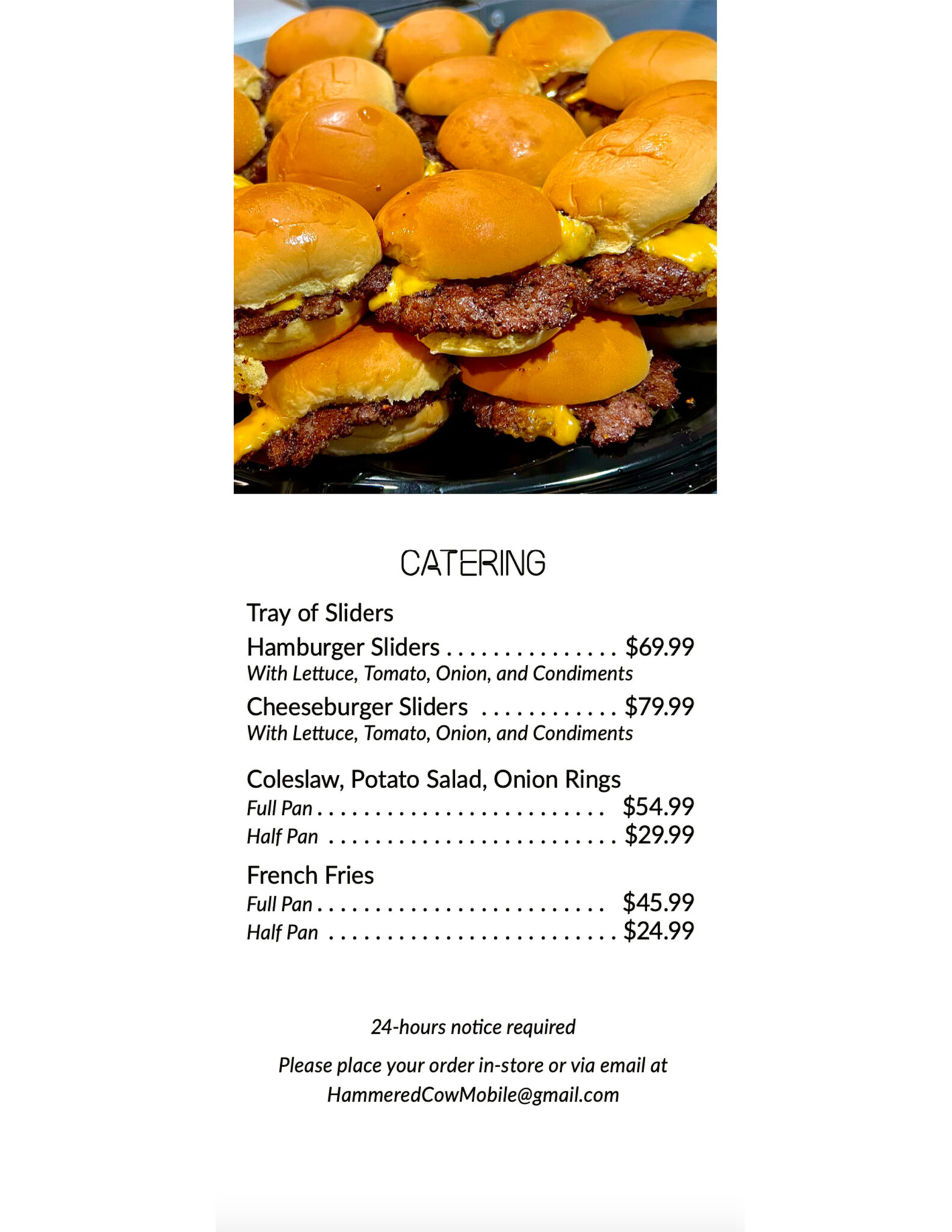 Menu – Hammered Cow